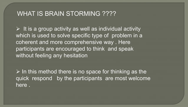 Brain stroming | PPTX | Hobbies & Interests