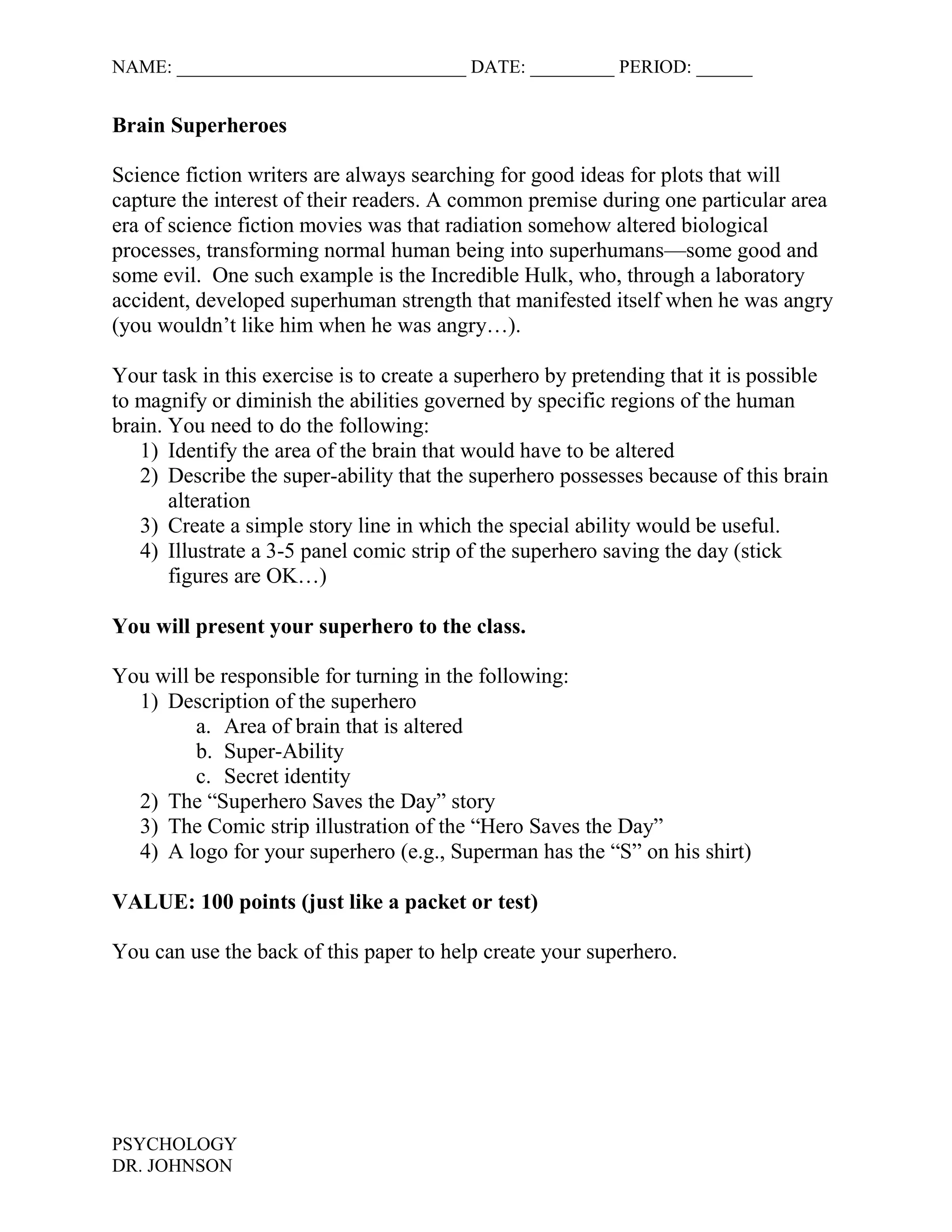 Brain superheroes | DOCX