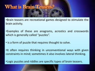 Brain Teasers | PPT