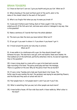 Brain teasers | PDF