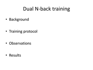 Brain training – dual n back | PPTX