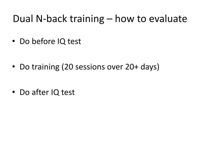 Brain training – dual n back | PPTX