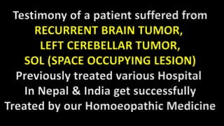 Brain Tumor, Left Cerebellar Tumor, SOL (Space occupying lesion ...