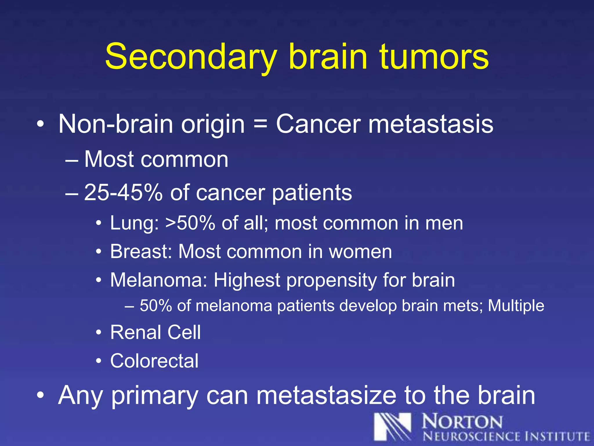 Brain tumors Radio diagnosis and therapy | PPTX
