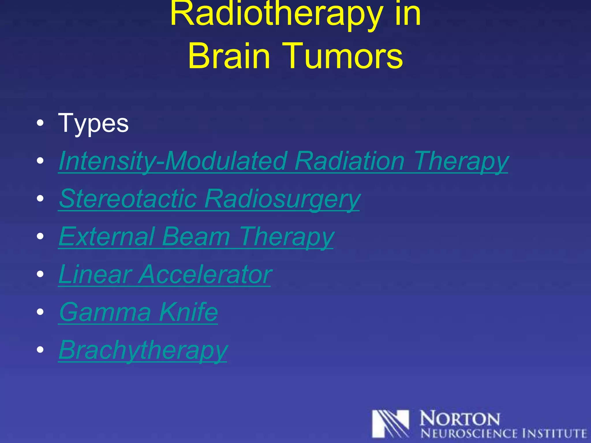 Brain tumors Radio diagnosis and therapy | PPTX