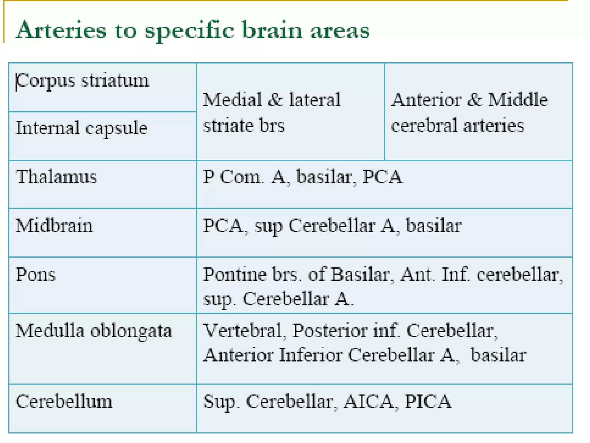 Brain vascular anatomy with MRA and MRI correlation | PPTX