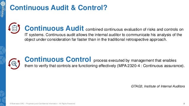 Continous Audit and Controls with Brainwave GRC