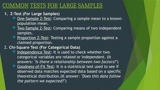 Test the significant for large sample maths mini project | PPTX