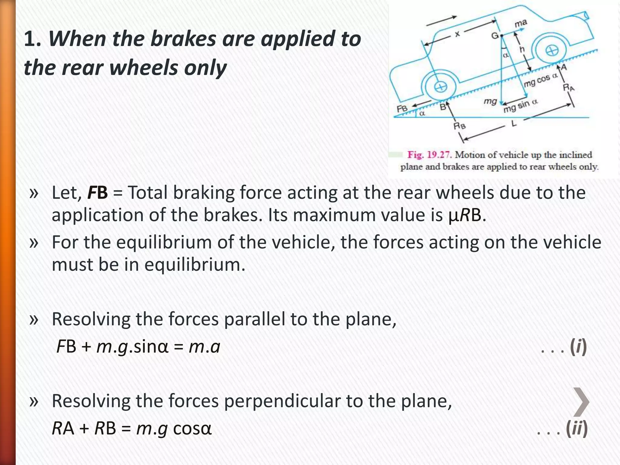 Brake analysis of four wheel vehicle | PPTX
