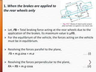 Brake analysis of four wheel vehicle | PPTX