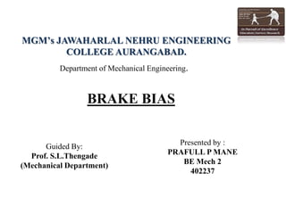 Brake bias | PPTX