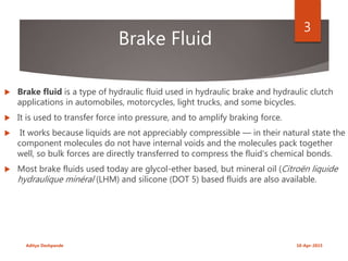 Brake Fluid and Brake Pads | PPTX
