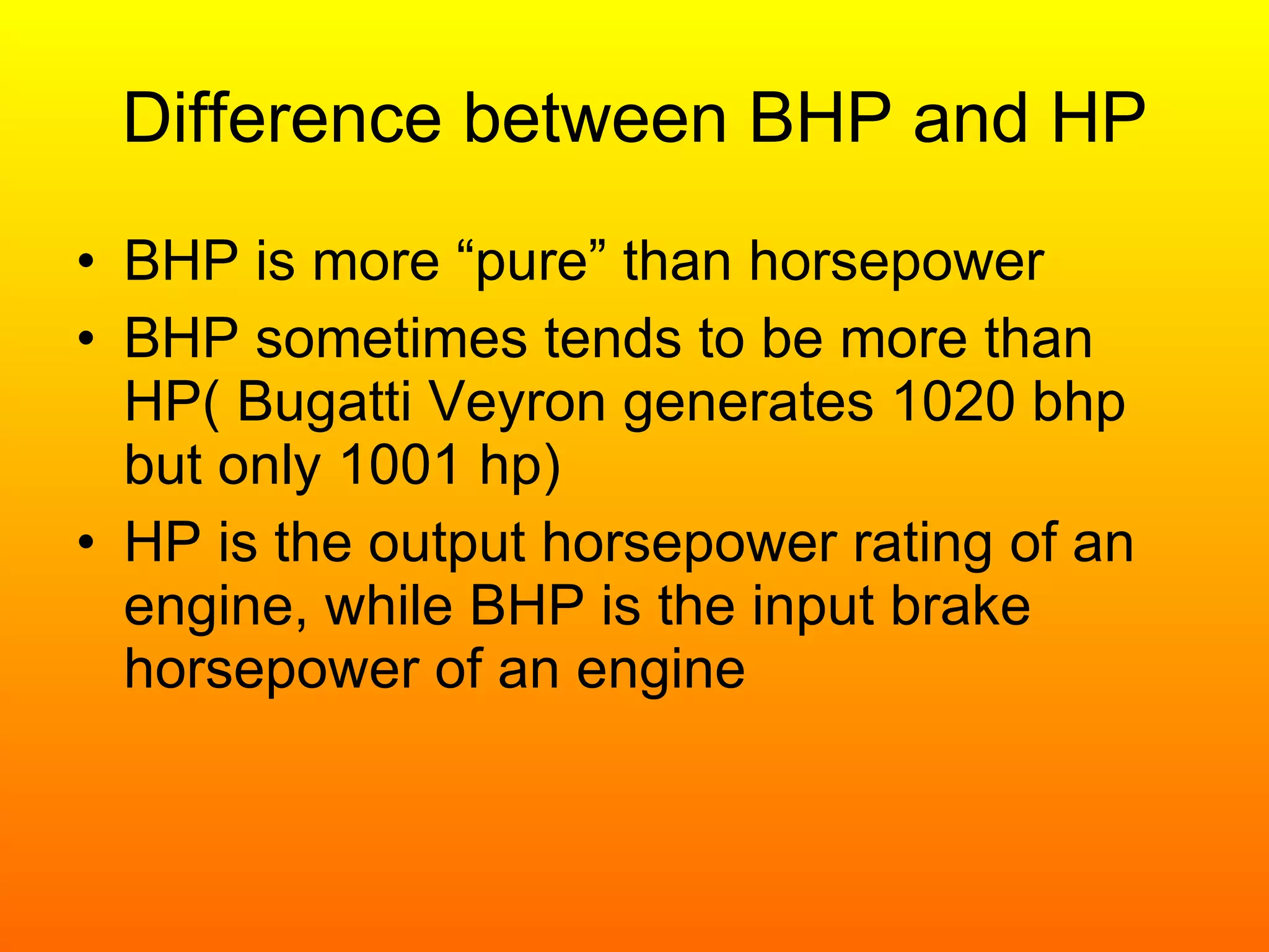 Brake horsepower | PPT