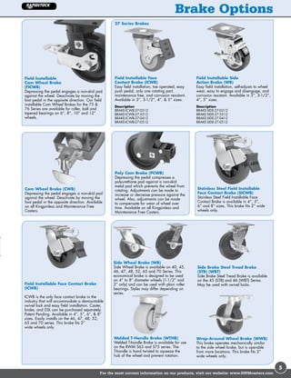 RWM Casters Brake Options Guide | PDF
