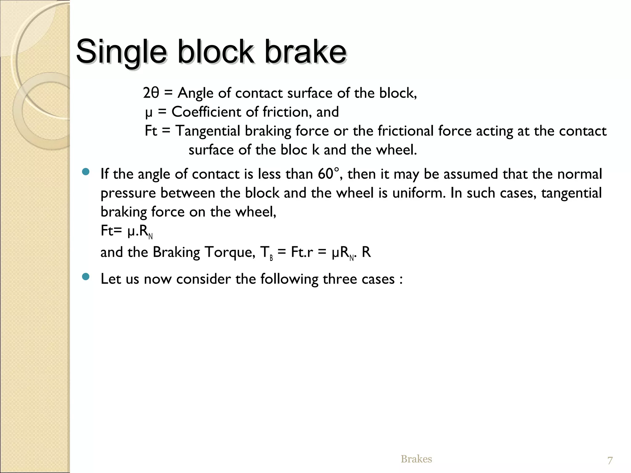 Introduction to brakes and its classification | PPT