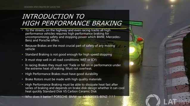 Braking performance technology(porsche,bmw and mercedes benz) | PPT ...
