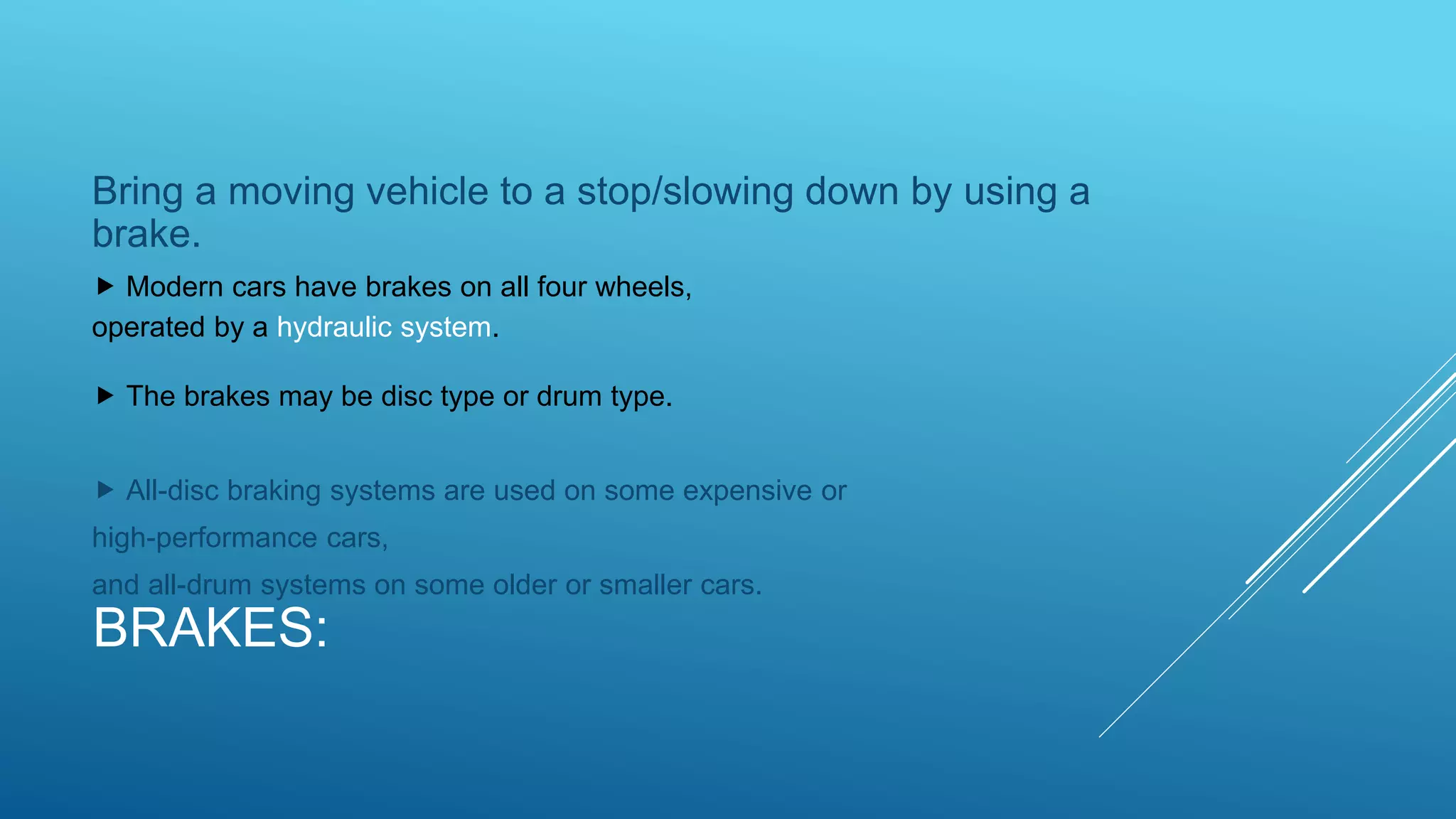 Presentation on Braking system | PPTX