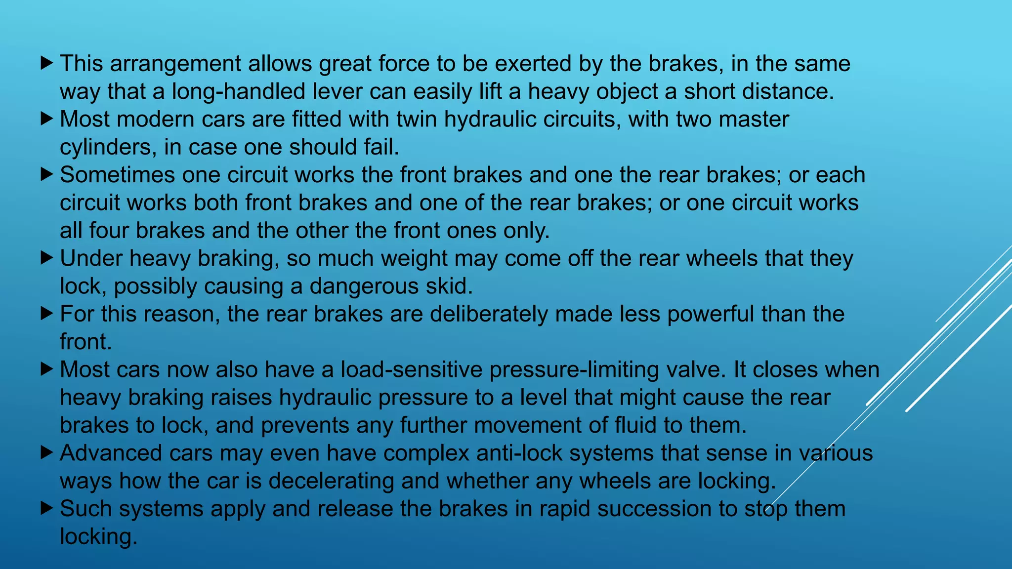 Presentation on Braking system | PPTX