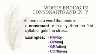 Braking words into syllable and making accent and stress final | PPT