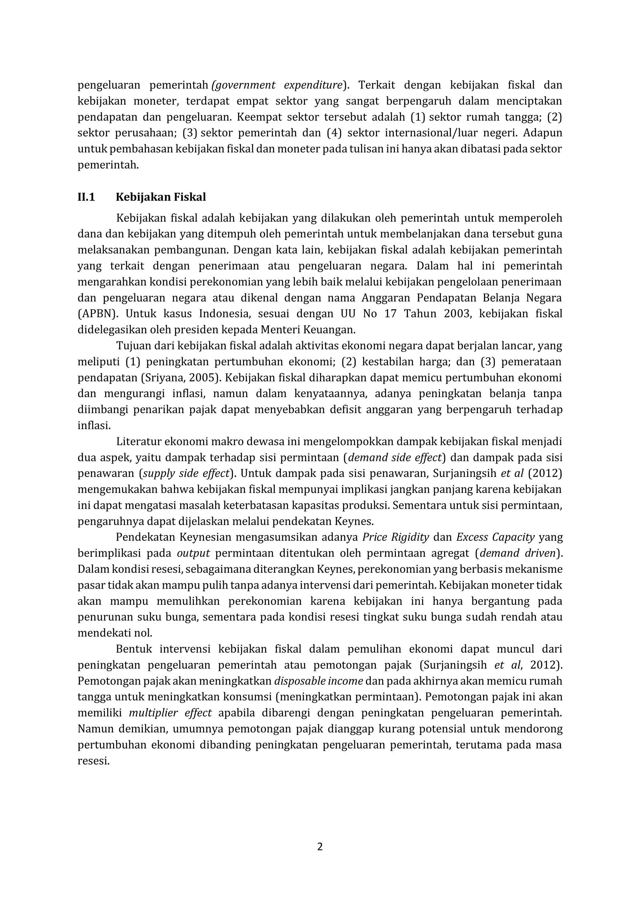 Kebijakan Fiskal dan Moneter dalam Pengurangan Kemacetan lalu lintas | PDF