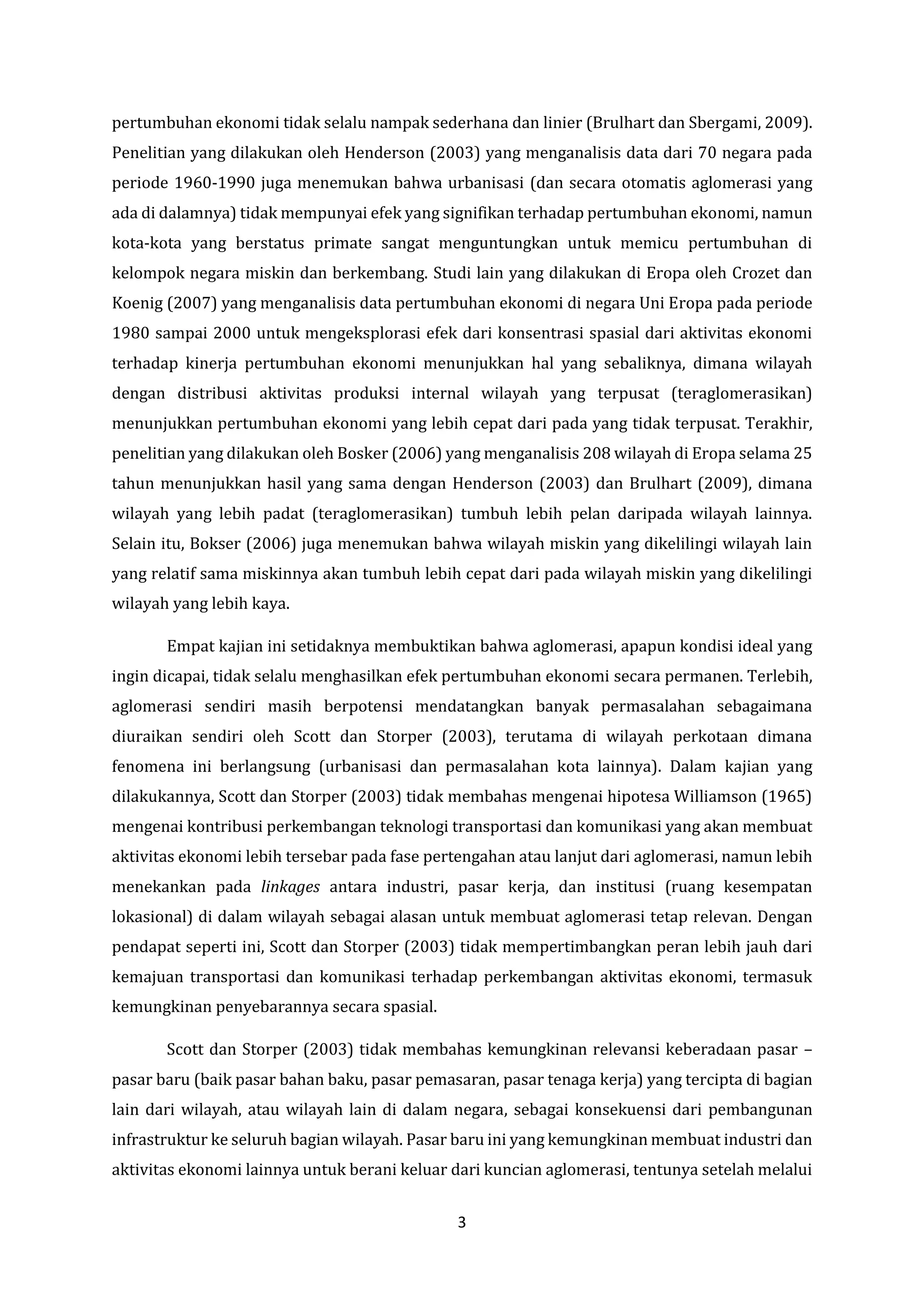 Aglomerasi Ekonomi di Indonesia, Sebuah Sintesa | PDF