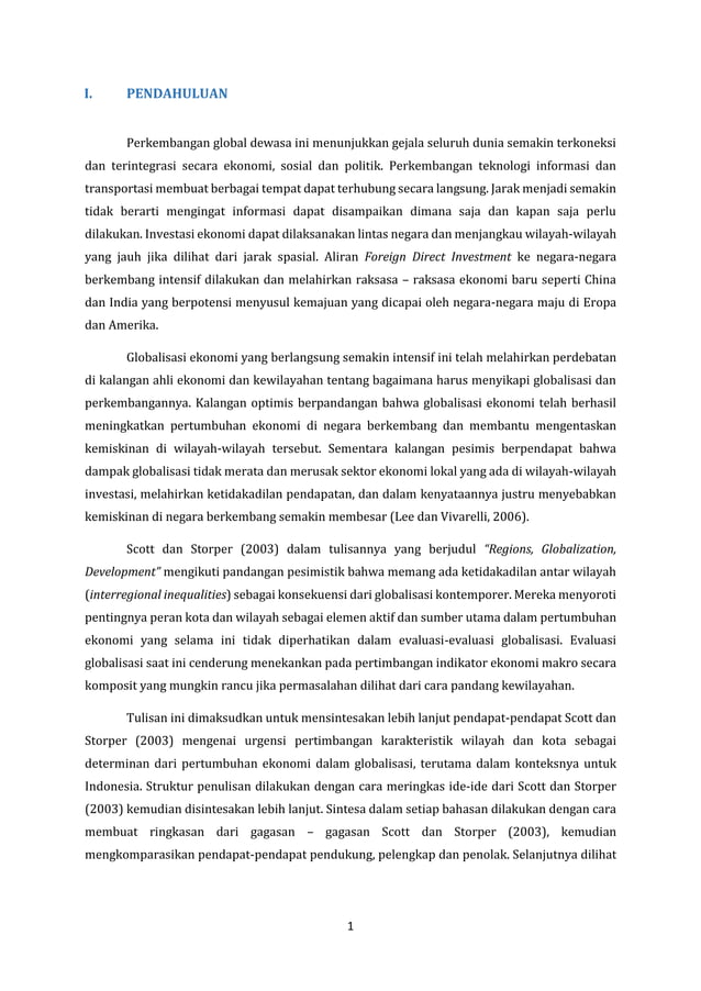 Aglomerasi Ekonomi di Indonesia, Sebuah Sintesa | PDF