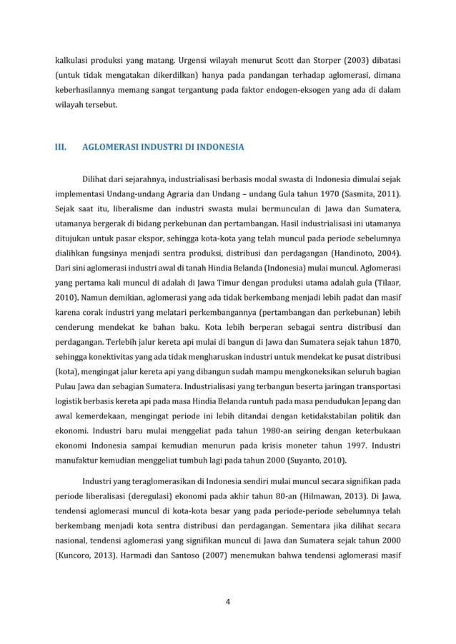 Aglomerasi Ekonomi di Indonesia, Sebuah Sintesa | PDF