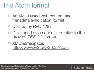 Distribution and Publication With Atom Web Services | PPT