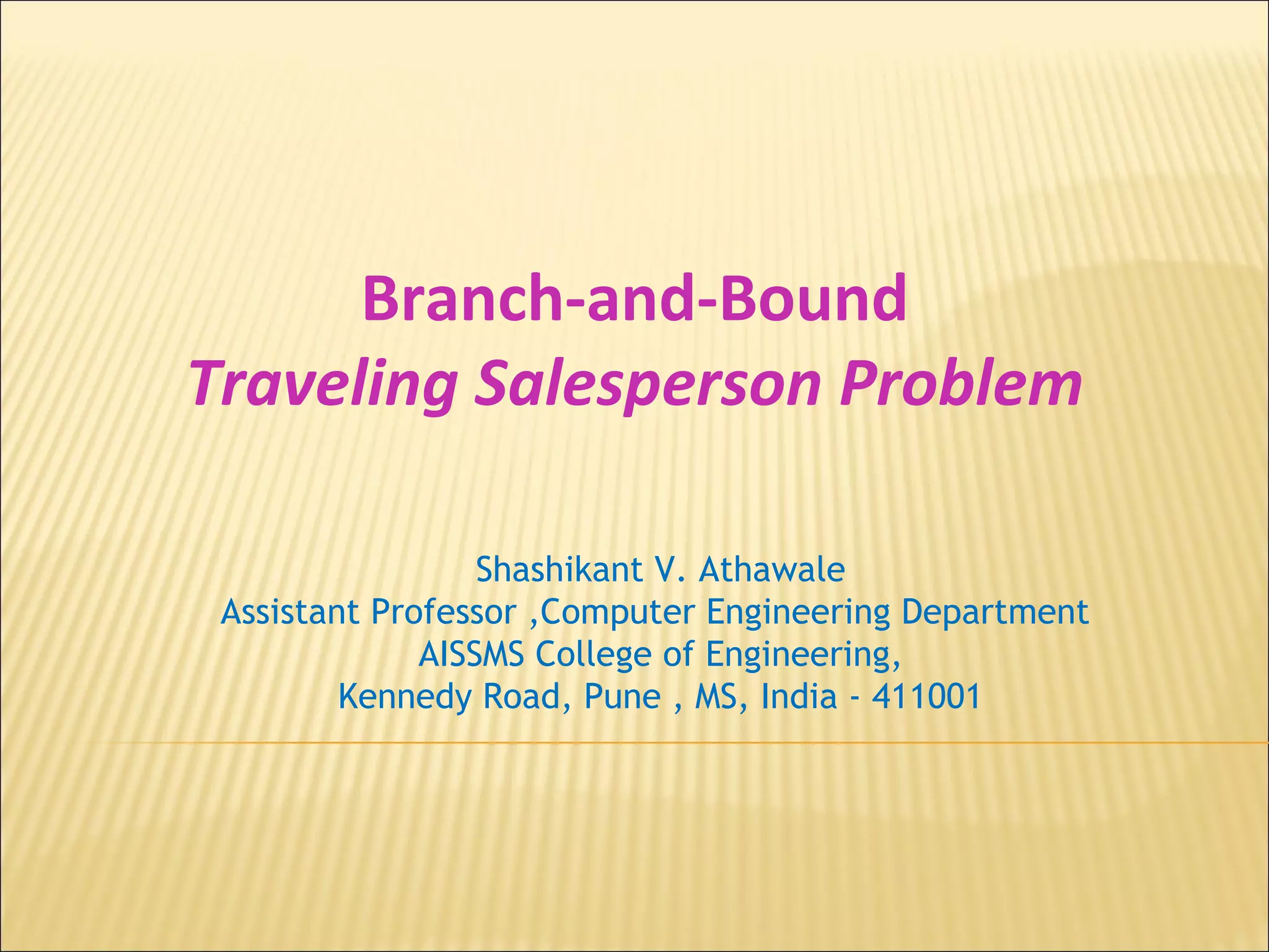 Branch and bound | PPT