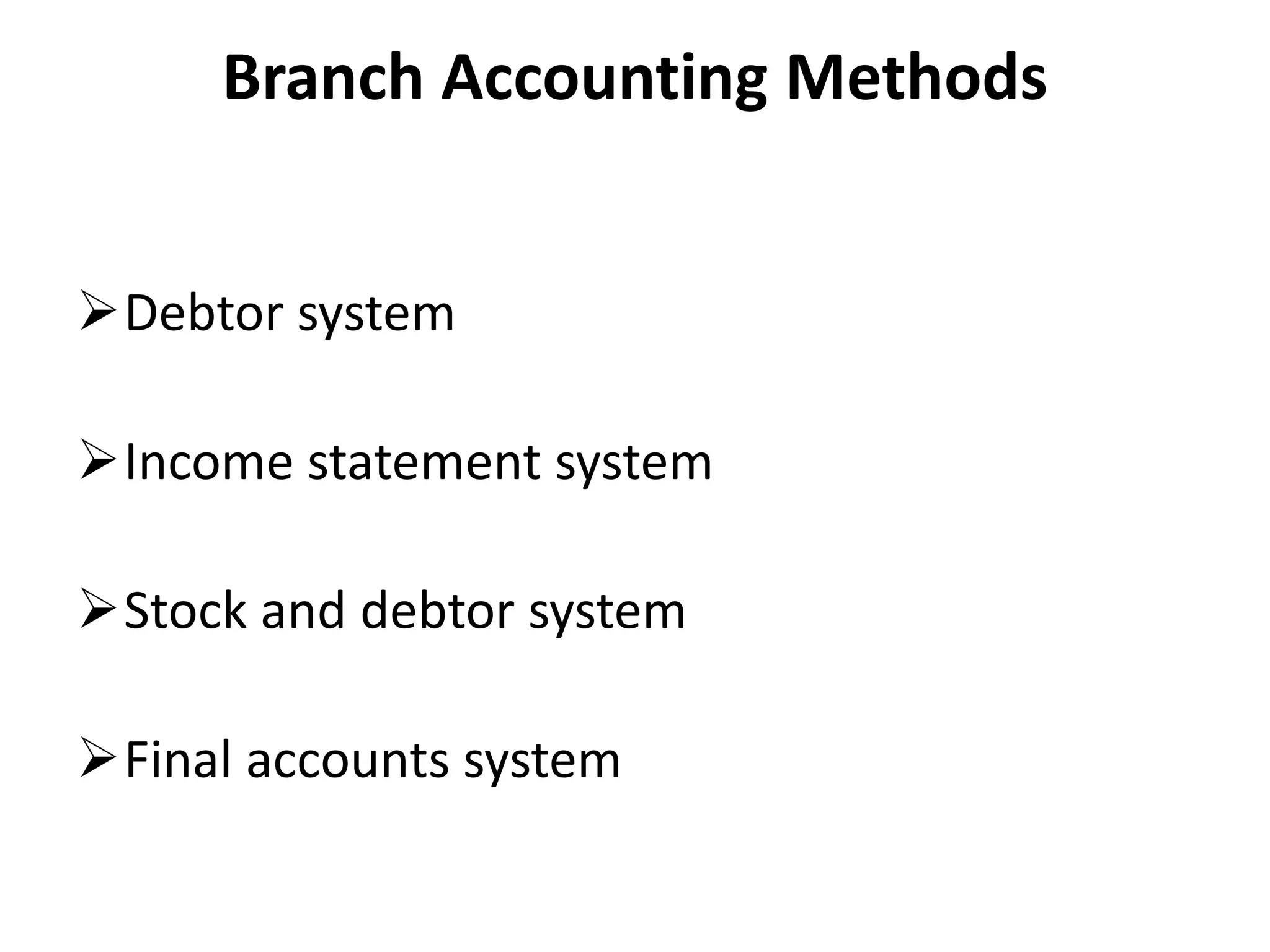 BRANCH ACCOUNTING INTRODUCTION WITH PRACTICAL PROBLEM | PPTX