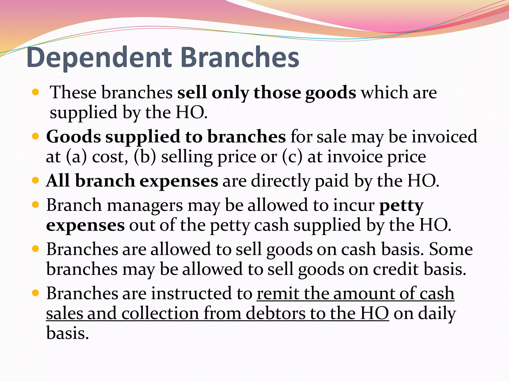 Branch accounting debtors method | PPTX