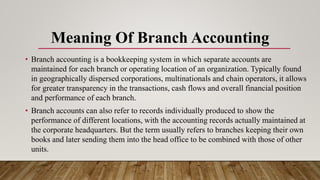 Branch Accounting PPT | PPTX