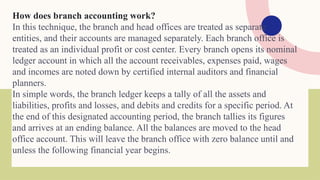 BRANCH ACCOUNT ppt.pptx for b.com students | PPT