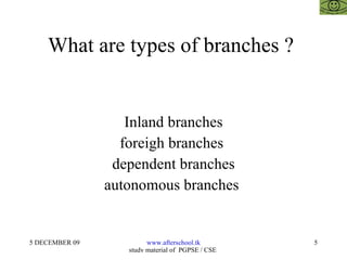 Branch accounts | ODP