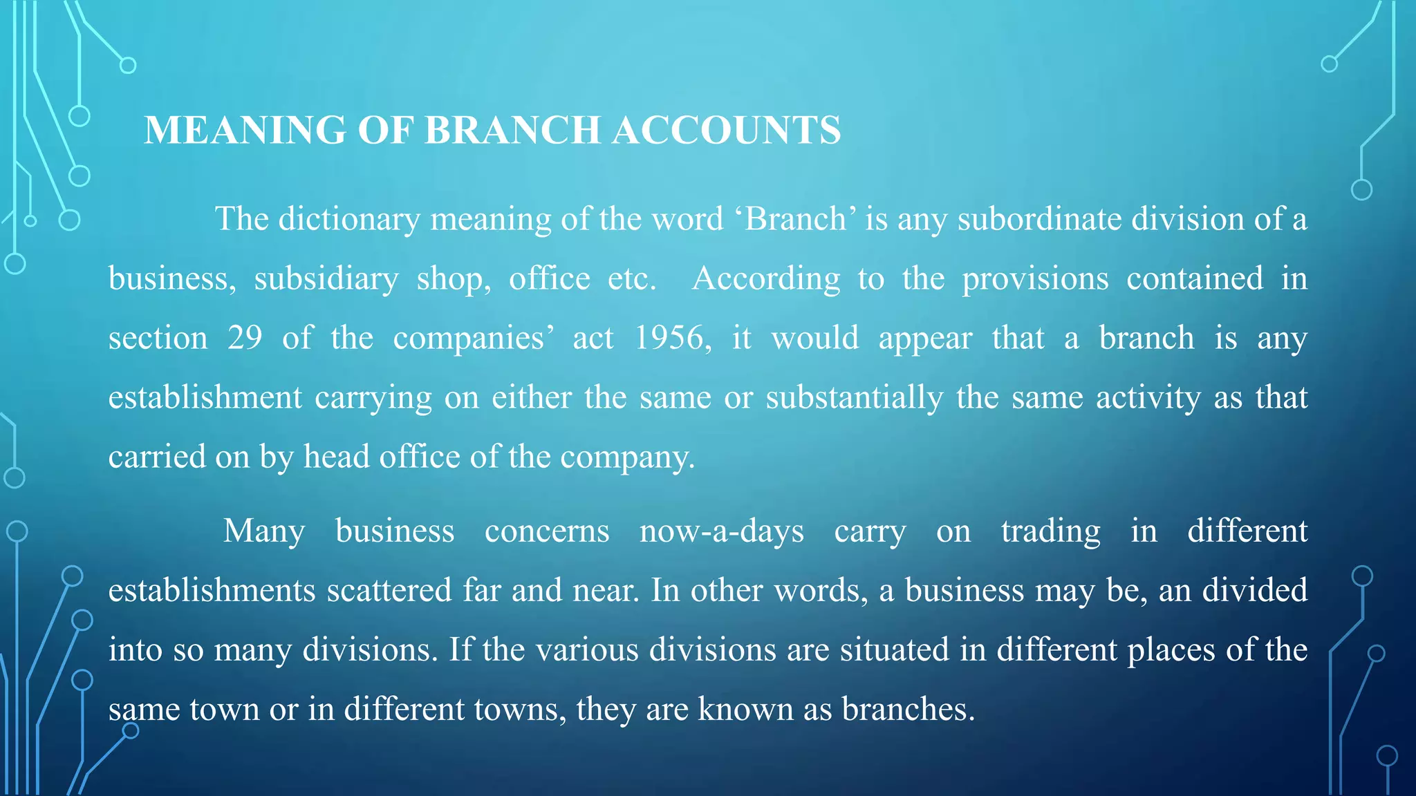 Branch accounts | PPTX