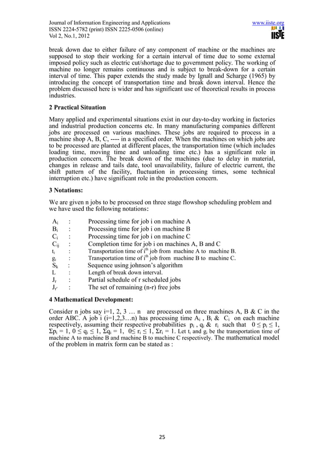 Branch and bound technique for three stage flow shop scheduling problem including breakdown ...