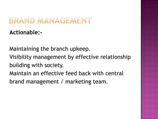 Branch (banking) business management equation | PPT