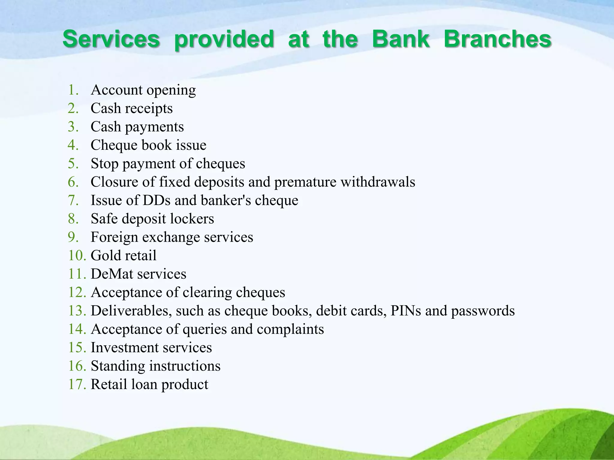 Branch Banking (Structure) | PPTX