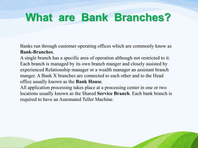 Branch Banking (Structure) | PPTX