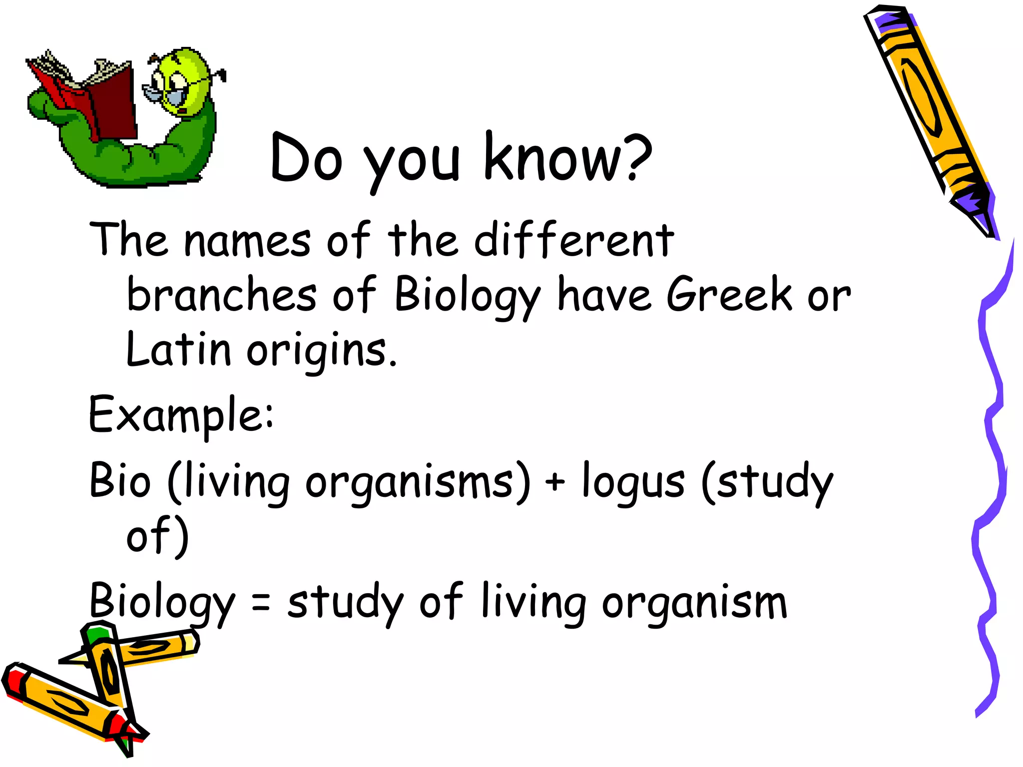 Branches Of Biology | PPT