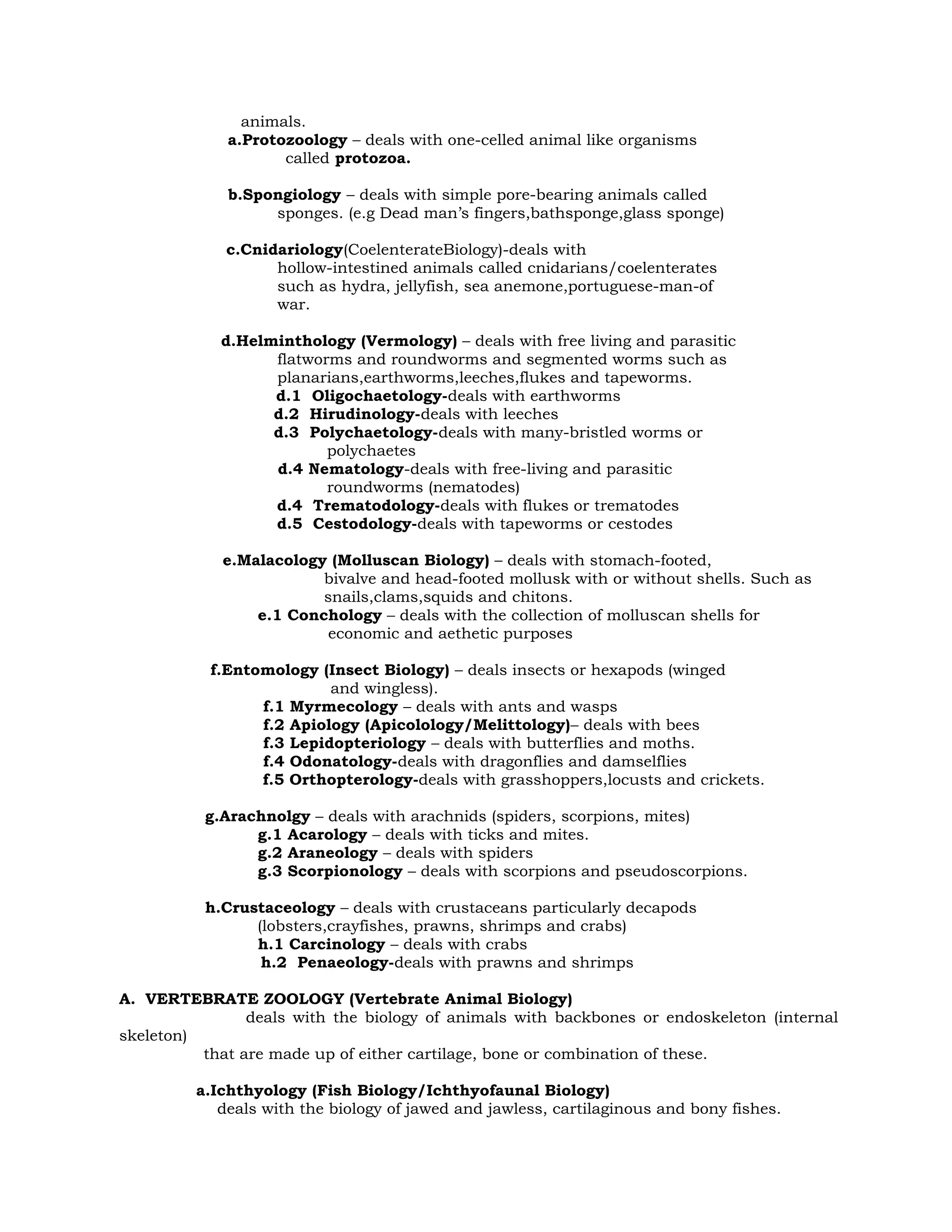 BRANCHES-OF-BIOLOGY-and-Its-SUBDIVISIONS | DOCX