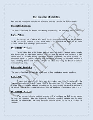 Branches and application of statistics | DOCX