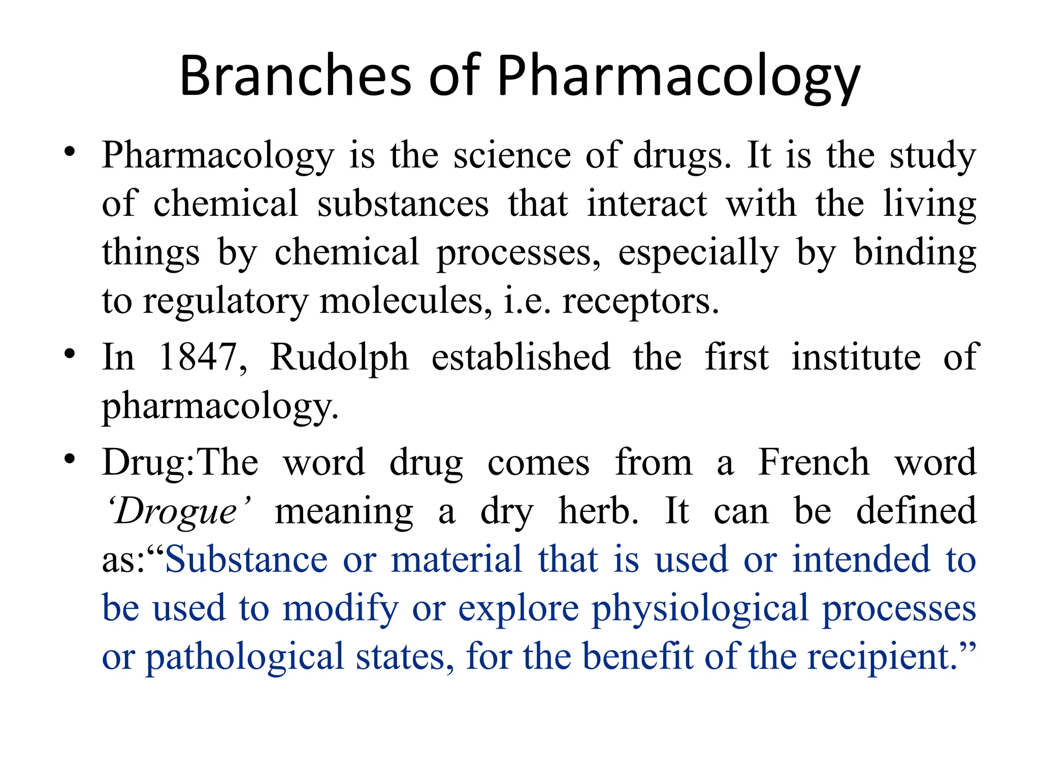 Branches and Divisions of Pharmacology.pptx