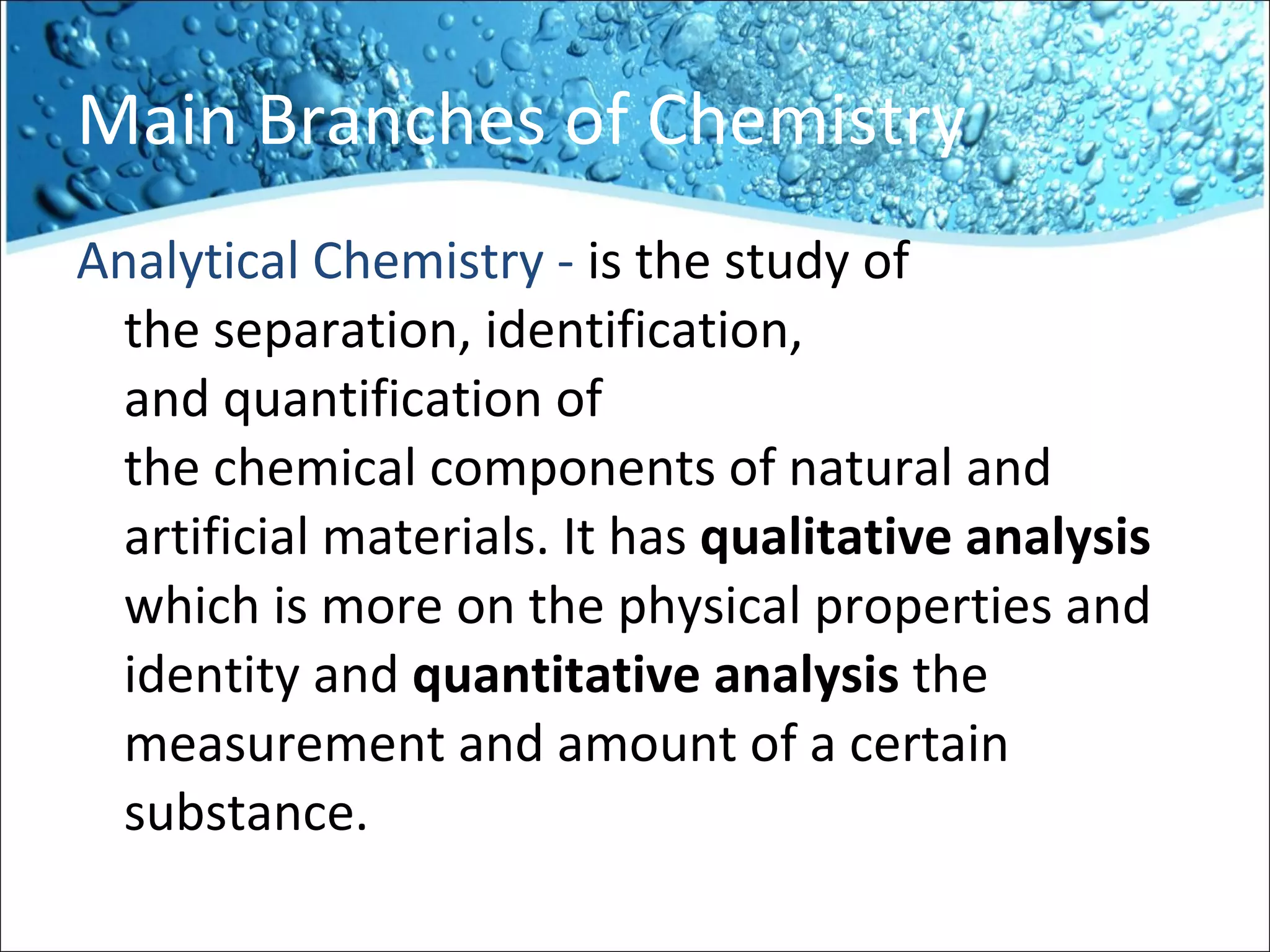Branches in chemistry | PPT