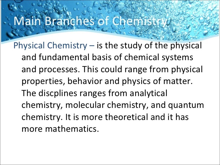 Branches In Chemistry