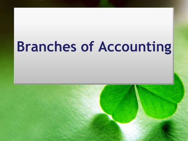 Branches of accounting | PPTX