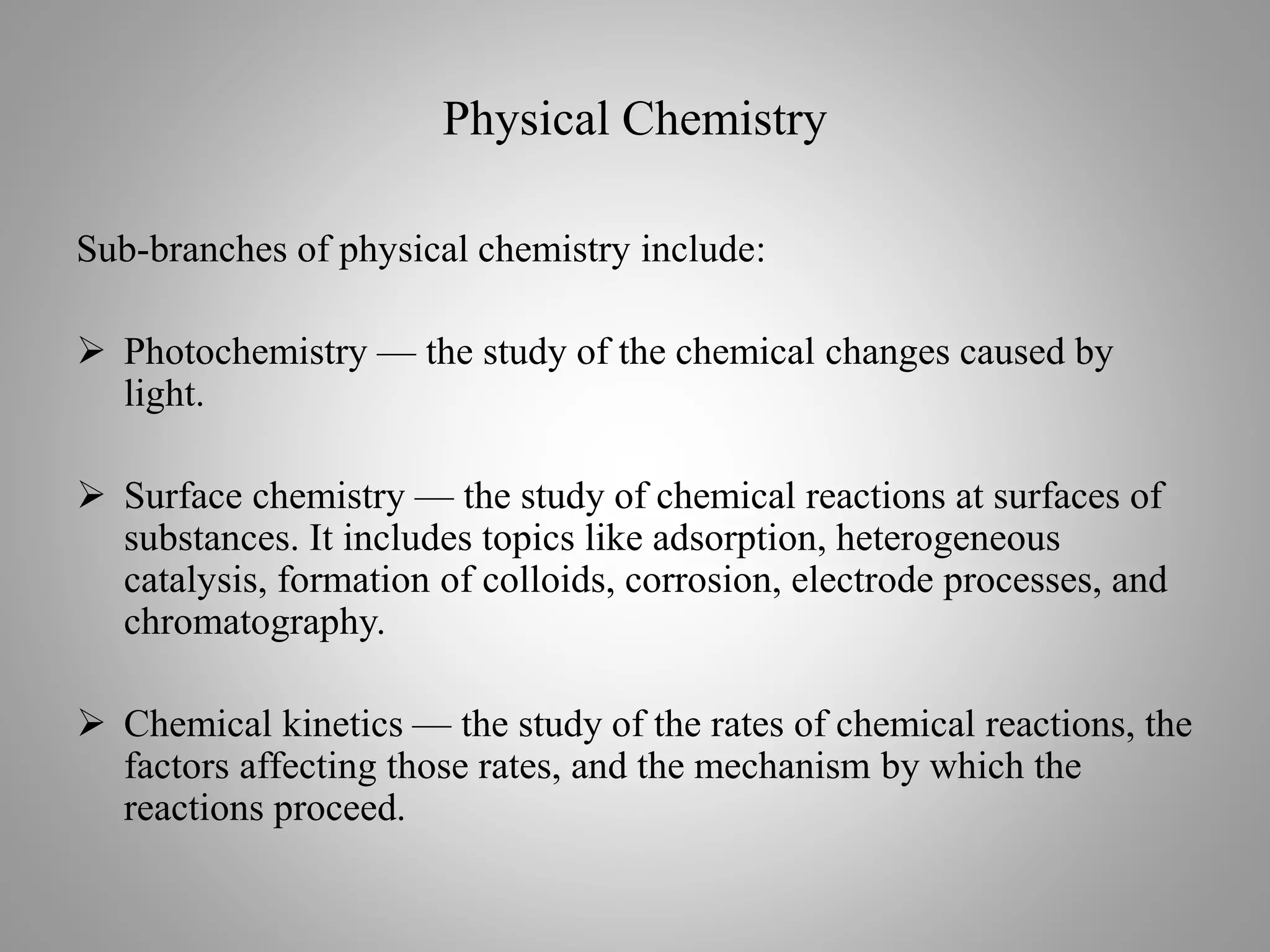 Branches of chemistry | PPTX