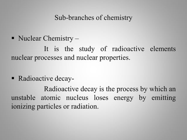 Branches of chemistry | PPTX