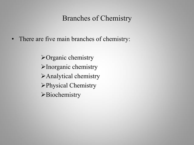 Branches of chemistry | PPTX