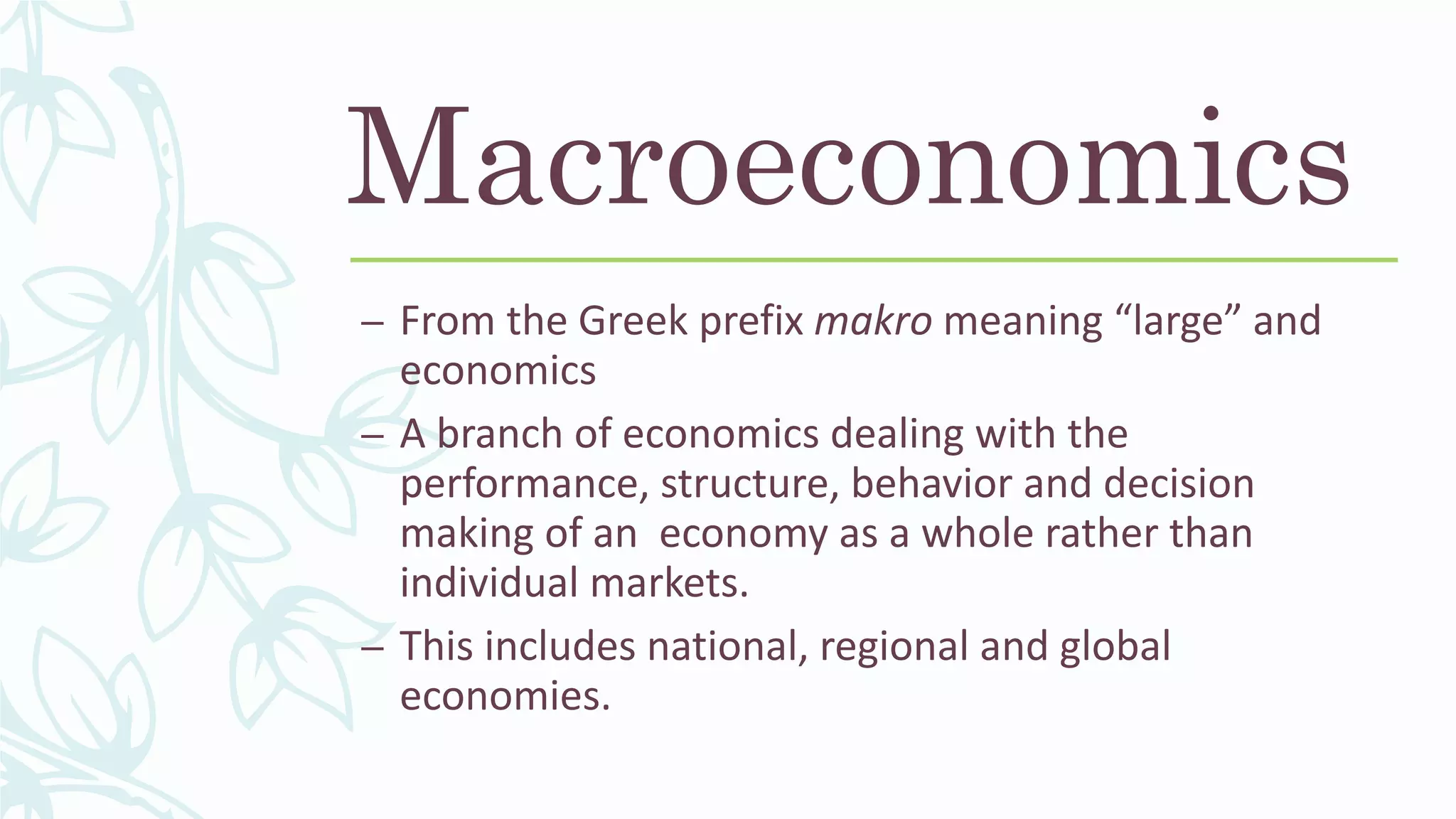 Chapter 2: Branches of Economics | PPTX